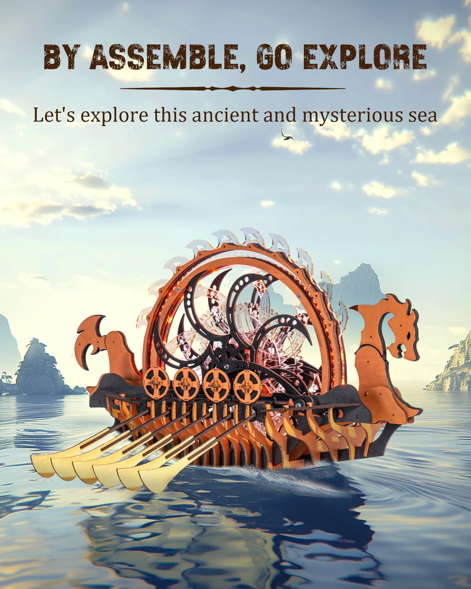 Robotime Rokr Vikingship Moveable Model for Kids Great Present Choice ...