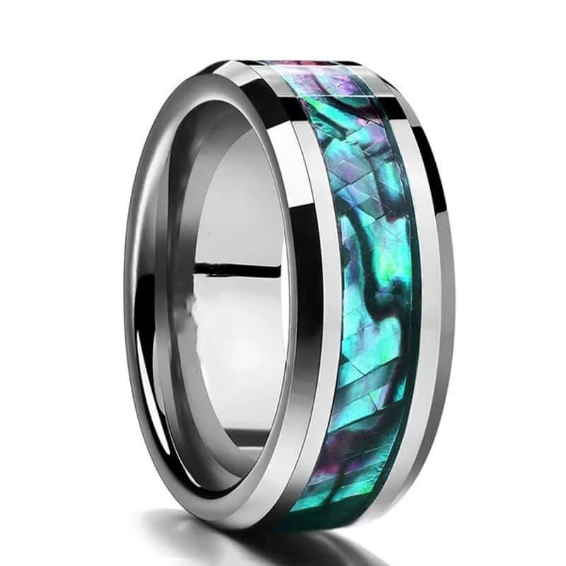 Bifrost Tungsten Abalone Ring | Viking-Store