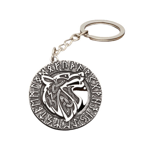 Fenrir Runic Keychain | Viking-Store