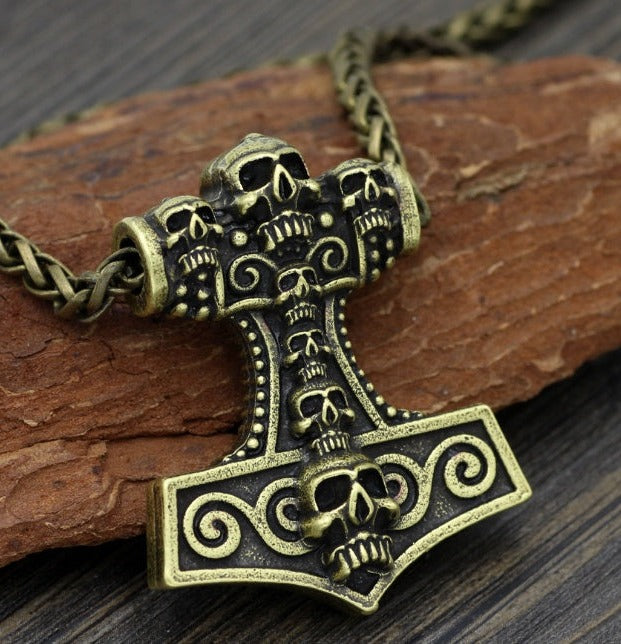 VIKING NECKLACE - MJOLNIR SKULL | Viking-Store™