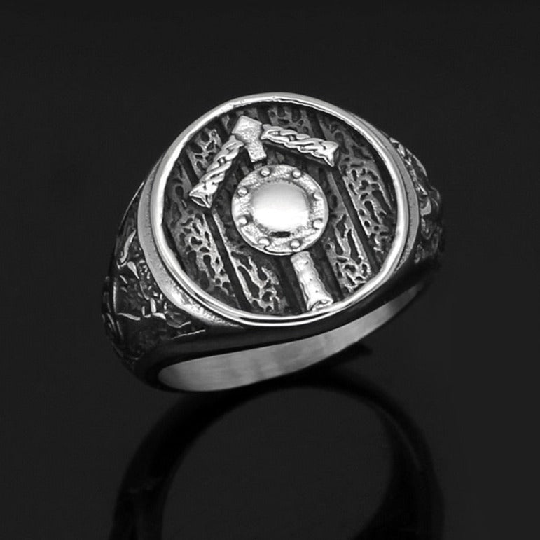 Tyr Signet Viking Shield Ring | Viking-Store