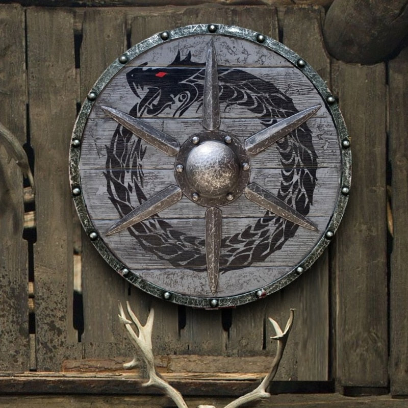 Jormungandr Viking Battle Shield - Wooden Wall Hanging Decor | Viking-Store